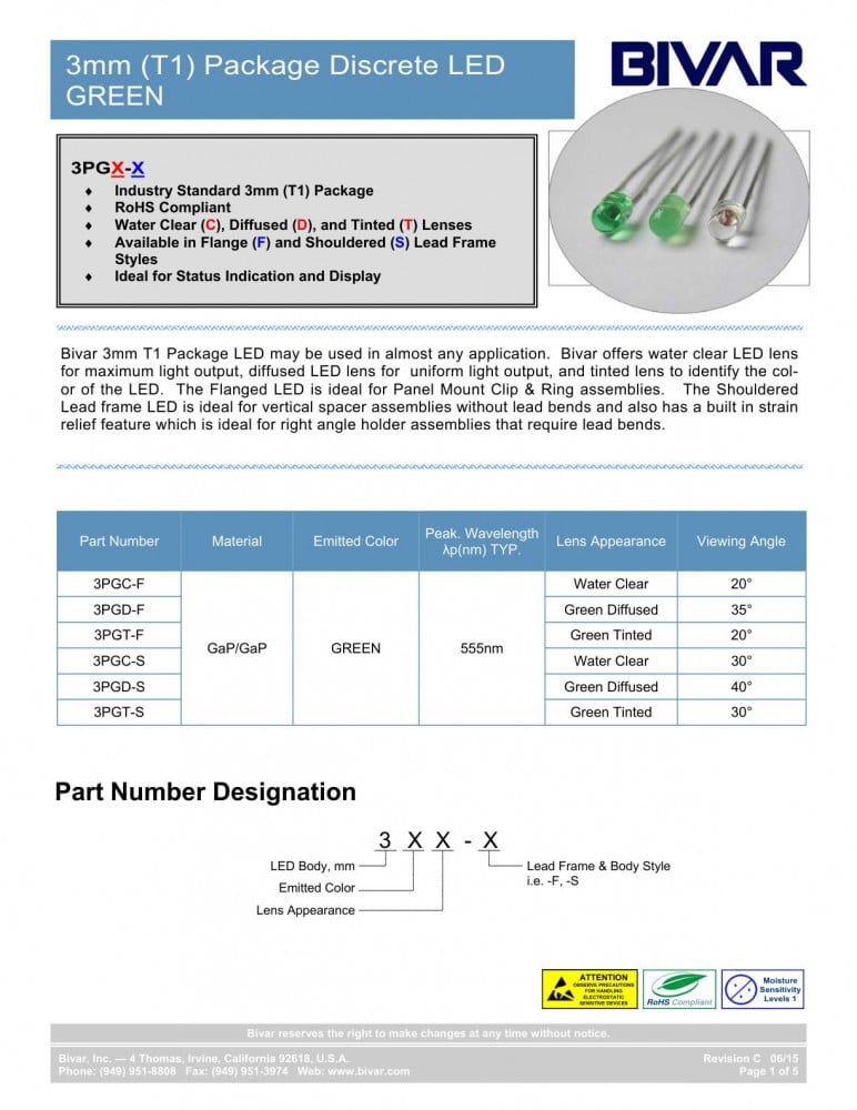 BIVAR 3PGT datasheet page 1
