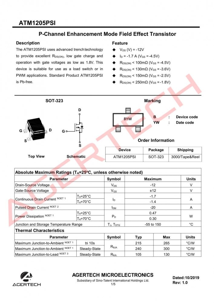 ATM1205PSI datasheet page 1
