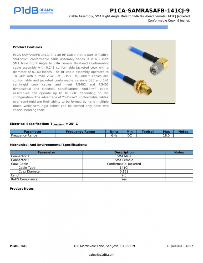 Technical document image for P1CA-SAMRASAFB-141CJ-9
