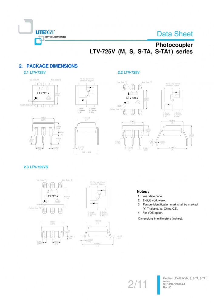 LTV-725VS-TA1 datasheet page 3