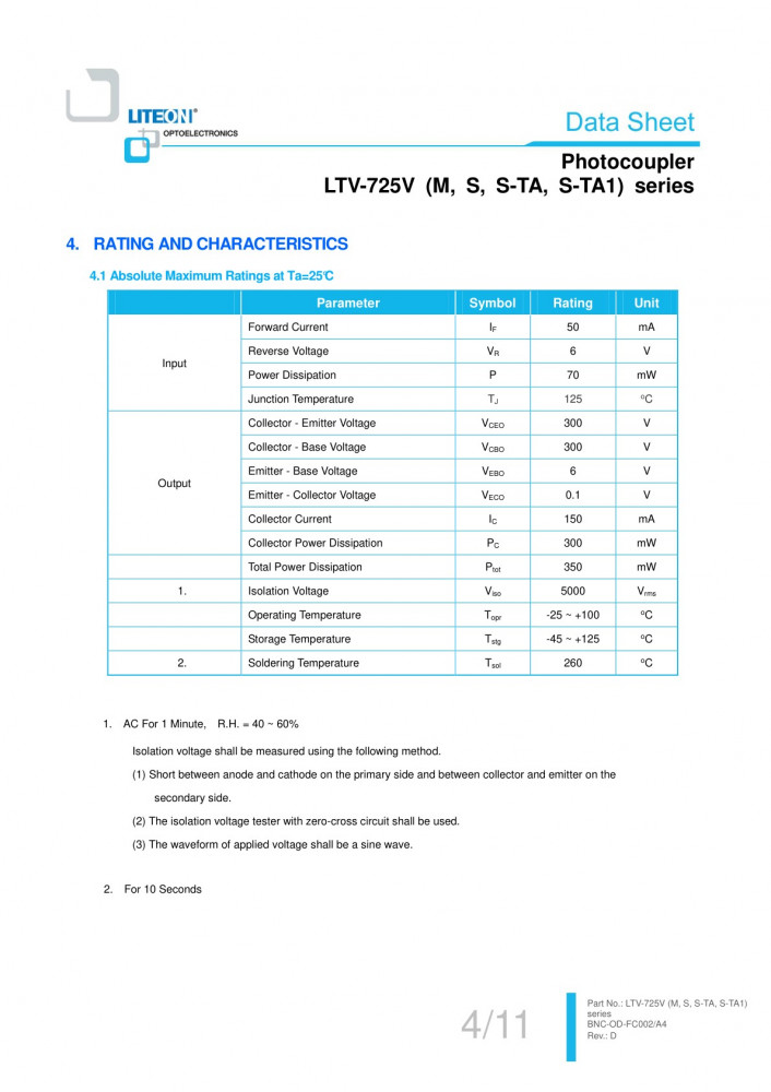 LTV-725VS-TA1 datasheet page 5
