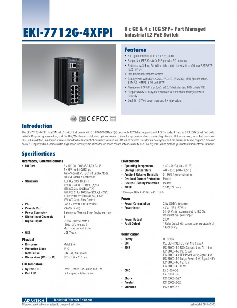 EKI-7712G-4XFPI technical document, page 1