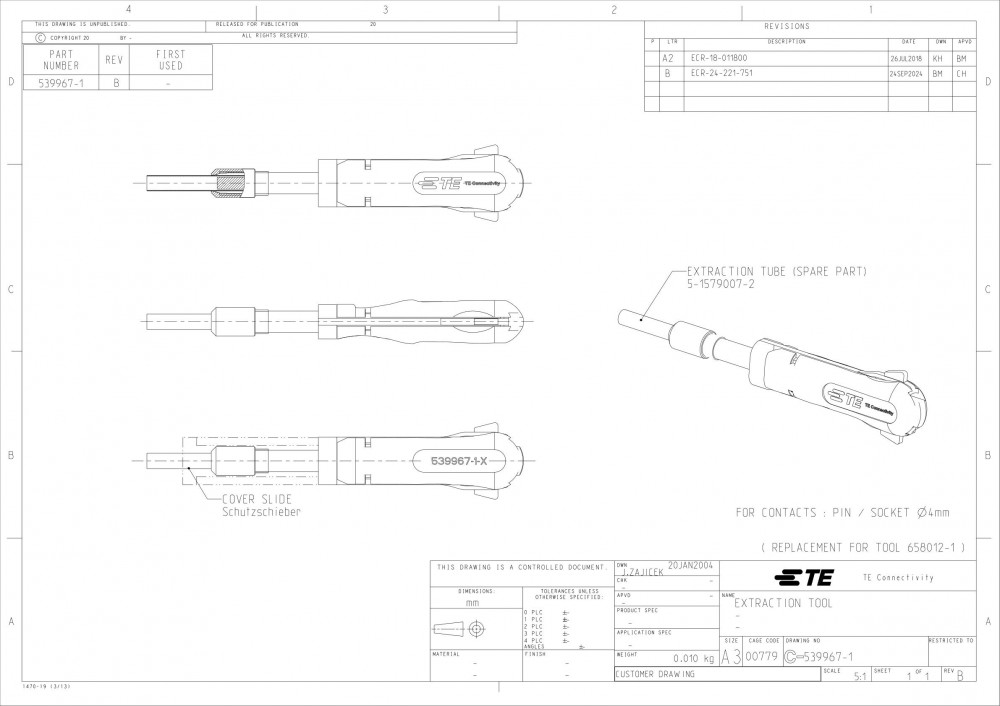 Drawing image for DEUTSCH extraction tool 539967-1