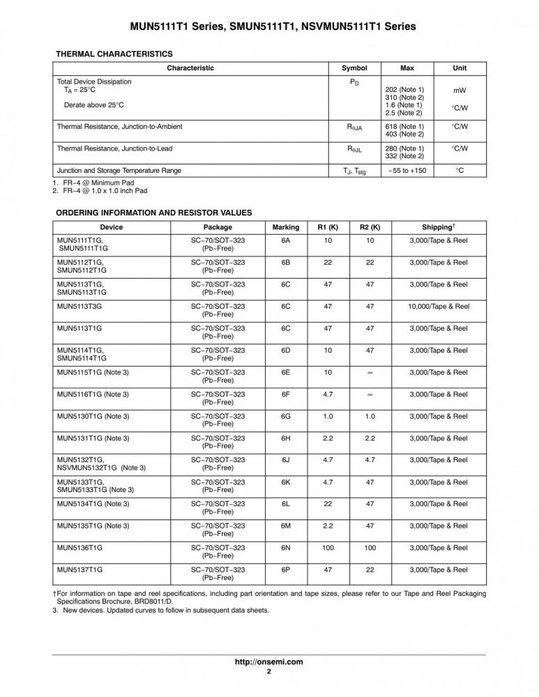 MUN5112T1 datasheet page 2