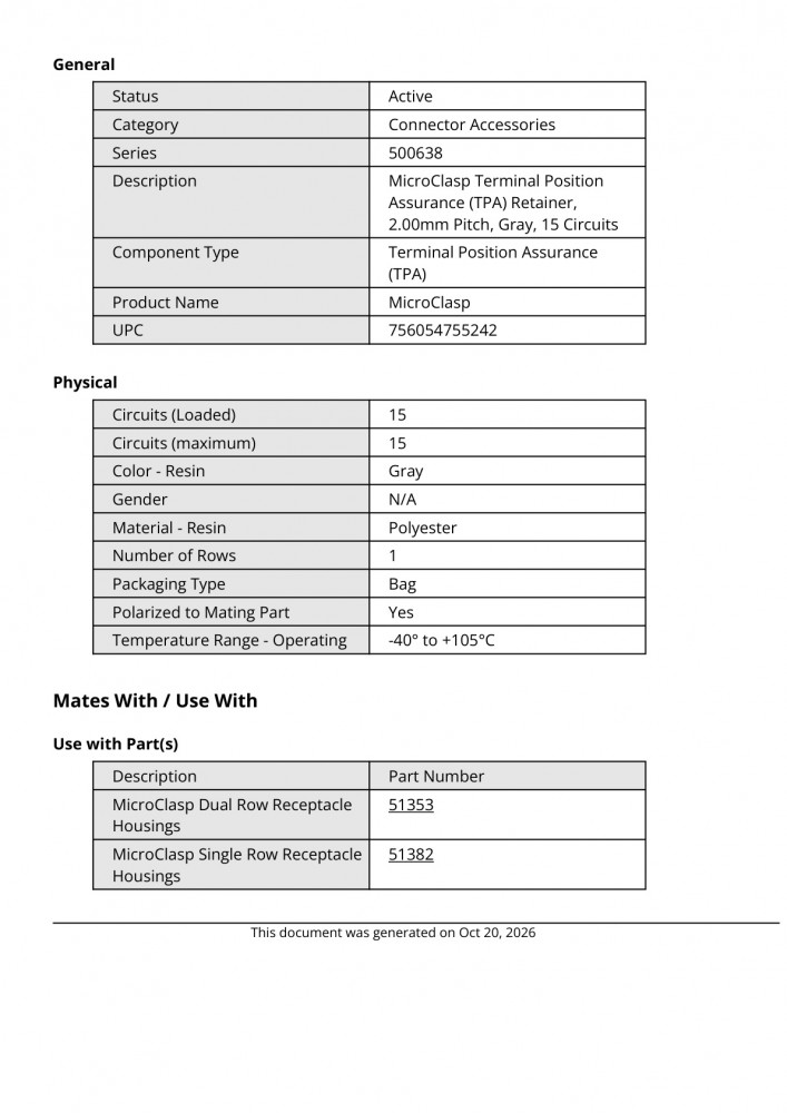 MOLEX 5006381507 technical document image, page 2