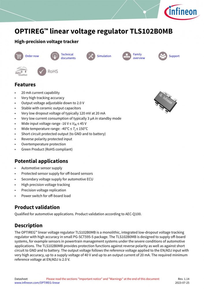 TLS102B0MB datasheet page 1