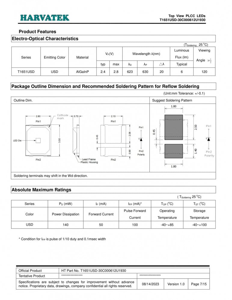 Harvatek datasheet page 7