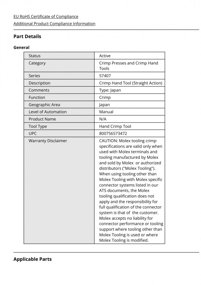 Technical document page 2 for Molex 574075400