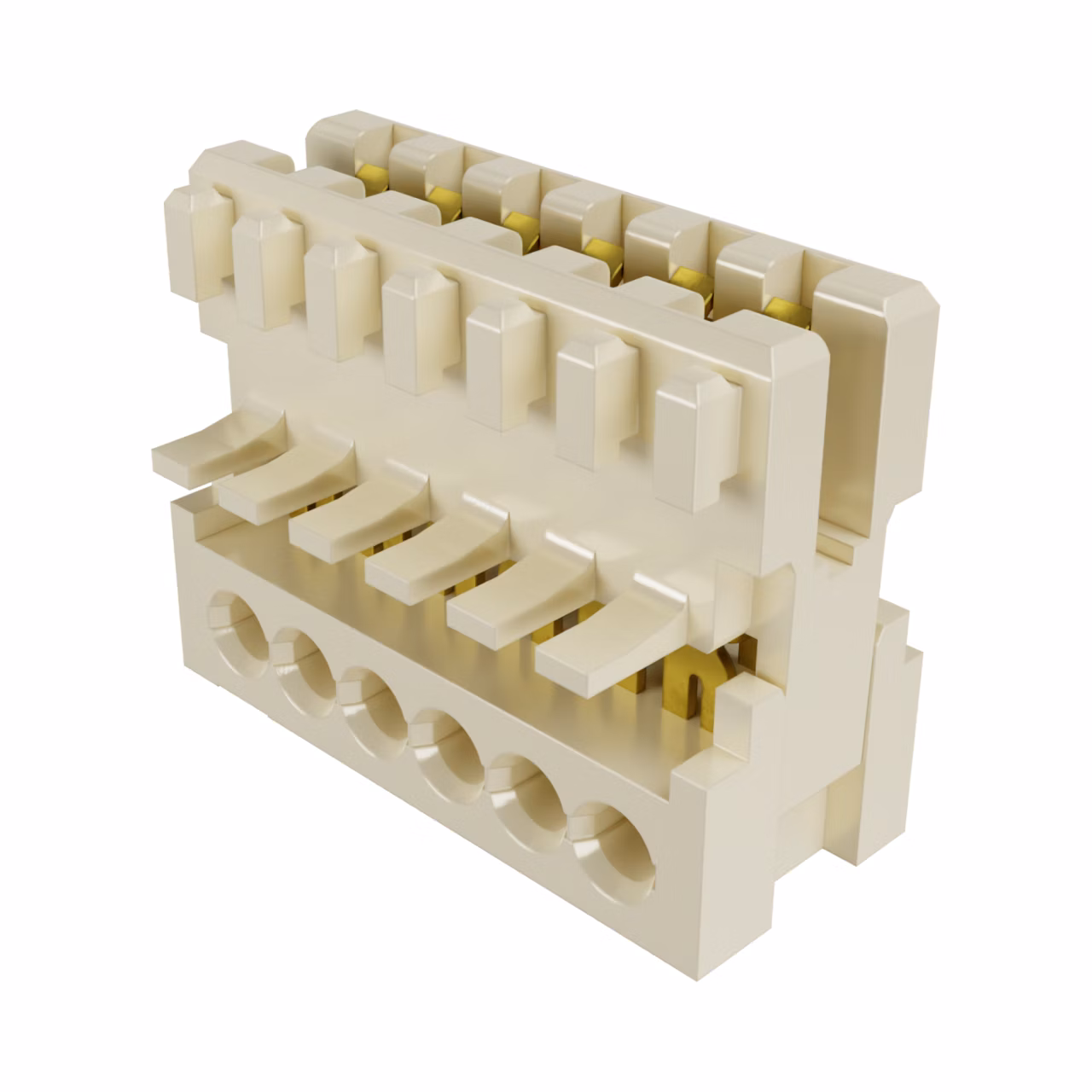 Appli-Mate RAST 2.5 Connector, 2.50mm Pitch, Female, 6 Circuits, Open Endwalls, Gold Plating for sale