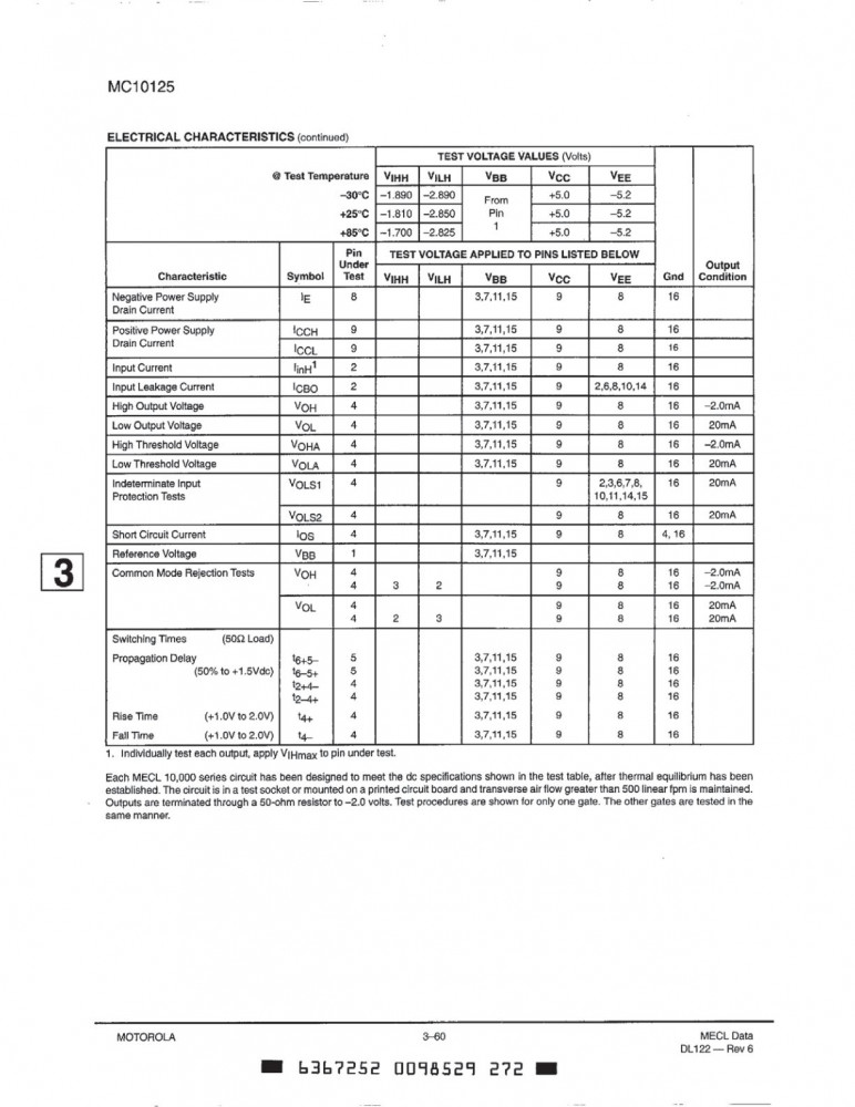 MC10125P datasheet page 5