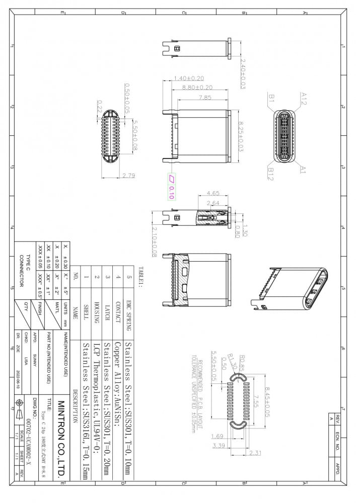 MINTRON 00702-UCAM002-X technical document page 1