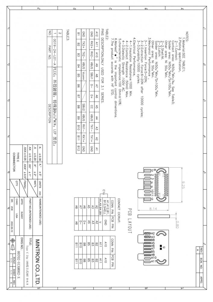 MINTRON 00702-UCAM002-X technical document page 2