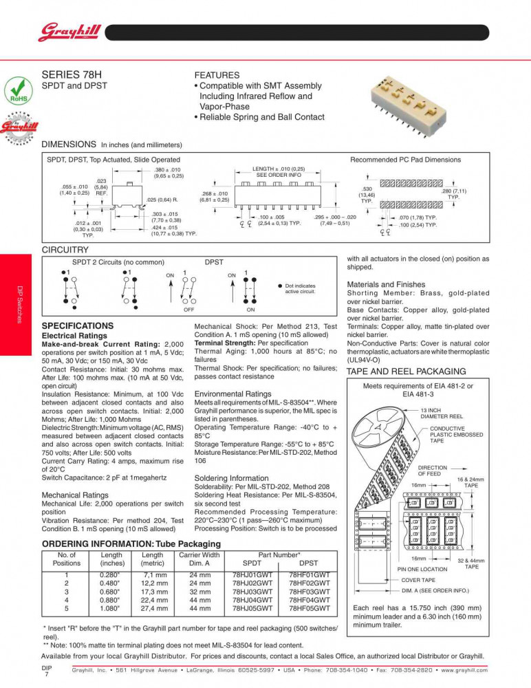 Grayhill Series 78H product documentation