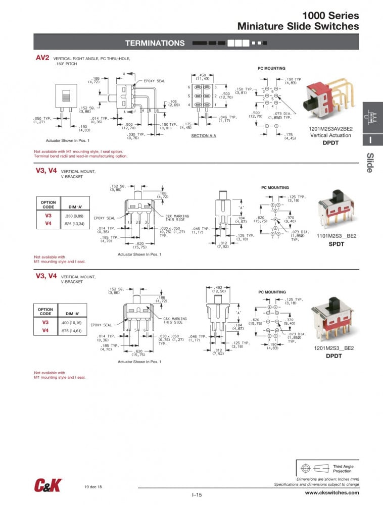 C&K 1000 Series datasheet page 5
