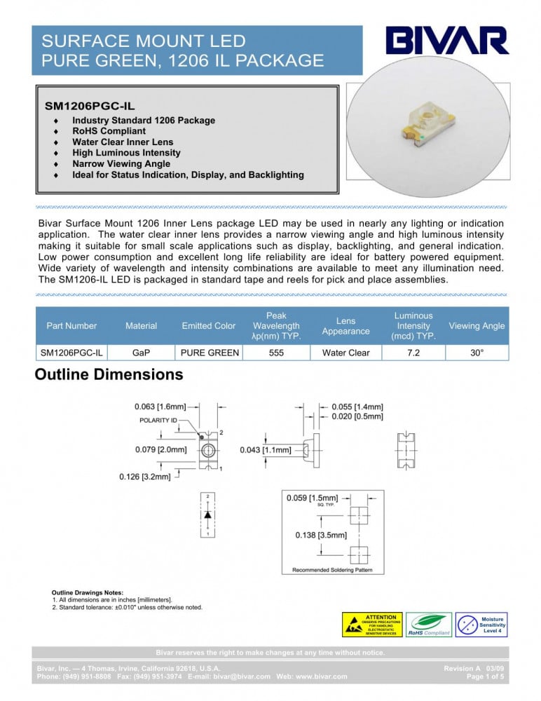 SM1206PGC-IL datasheet page 1
