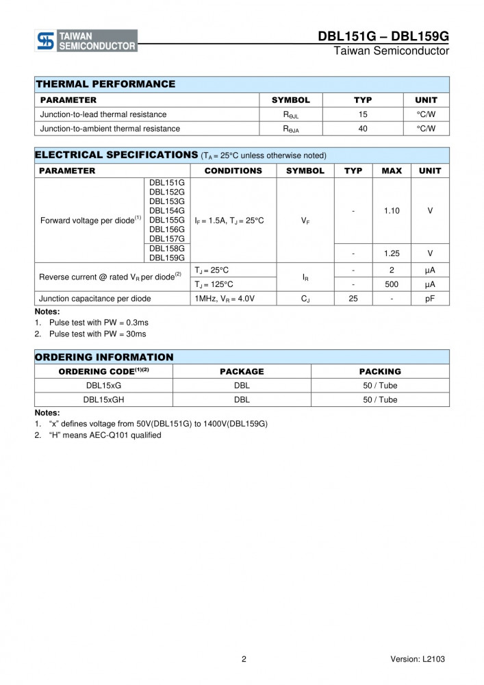 DBL159G datasheet page 2