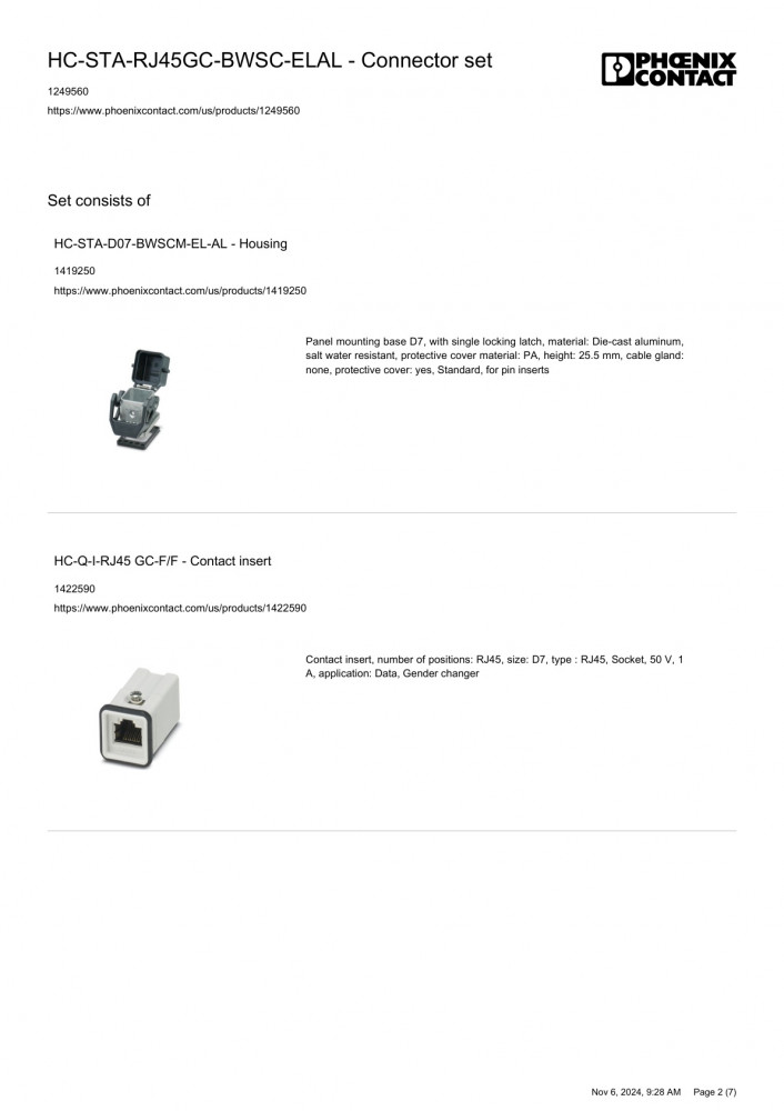 Phoenix Contact 1249560 technical document page 2
