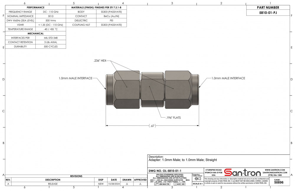 SAN-TRON 5810-01-PJ product drawing preview
