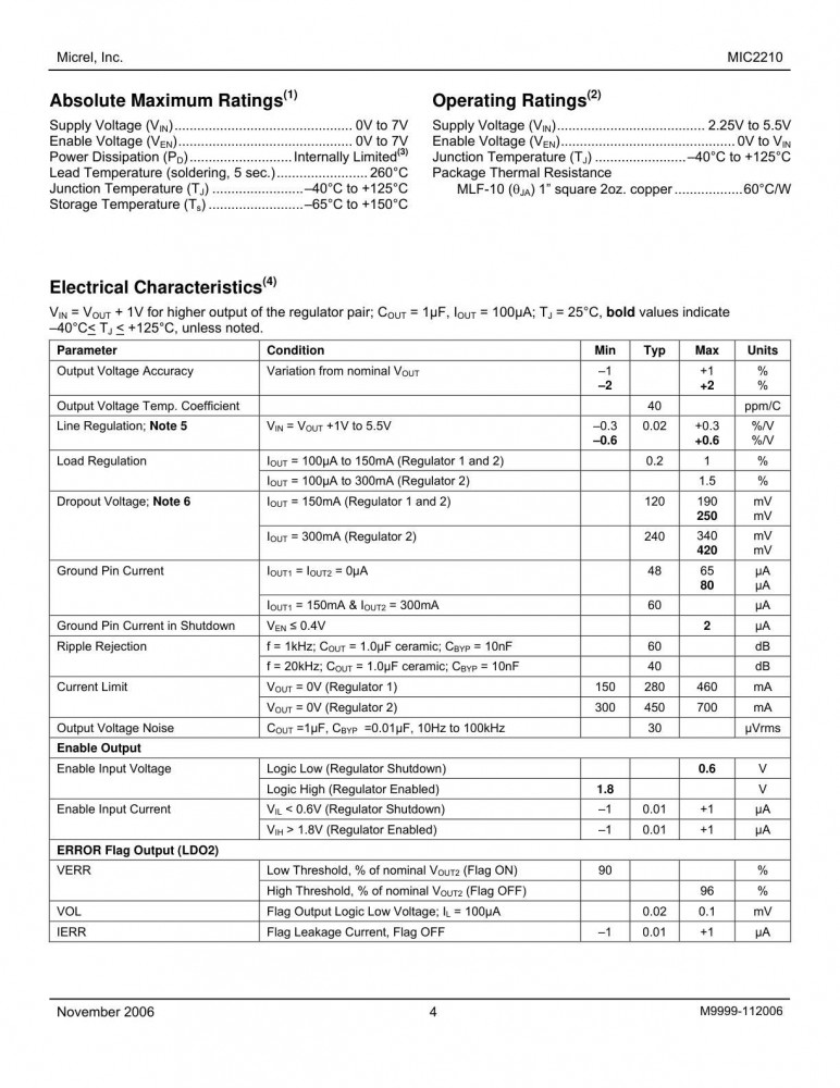 MIC2210 datasheet page 4
