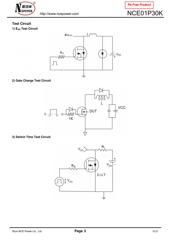NCE01P30K datasheet page 3