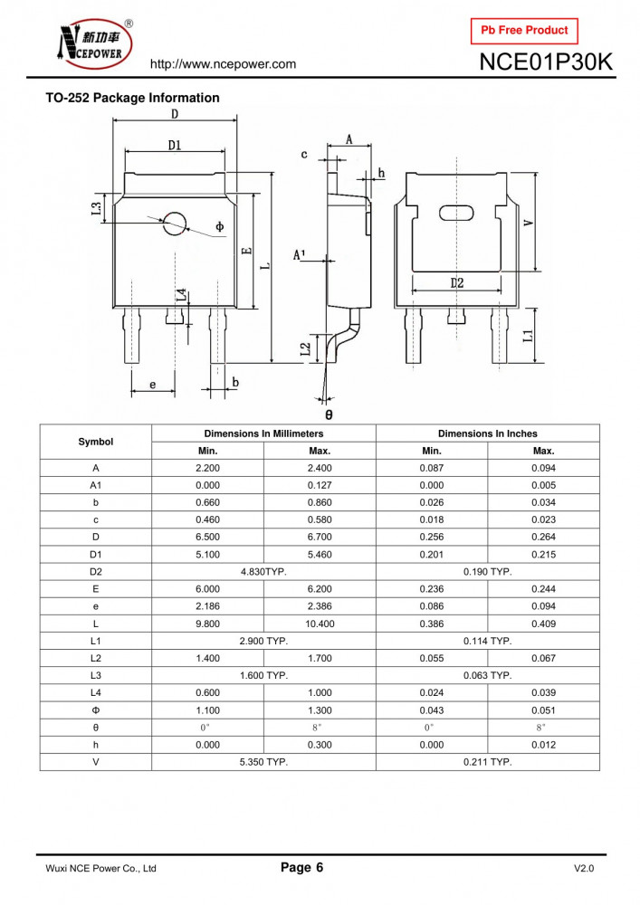 NCE01P30K datasheet page 6