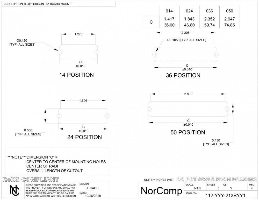 Connector dimensional drawing, page 3