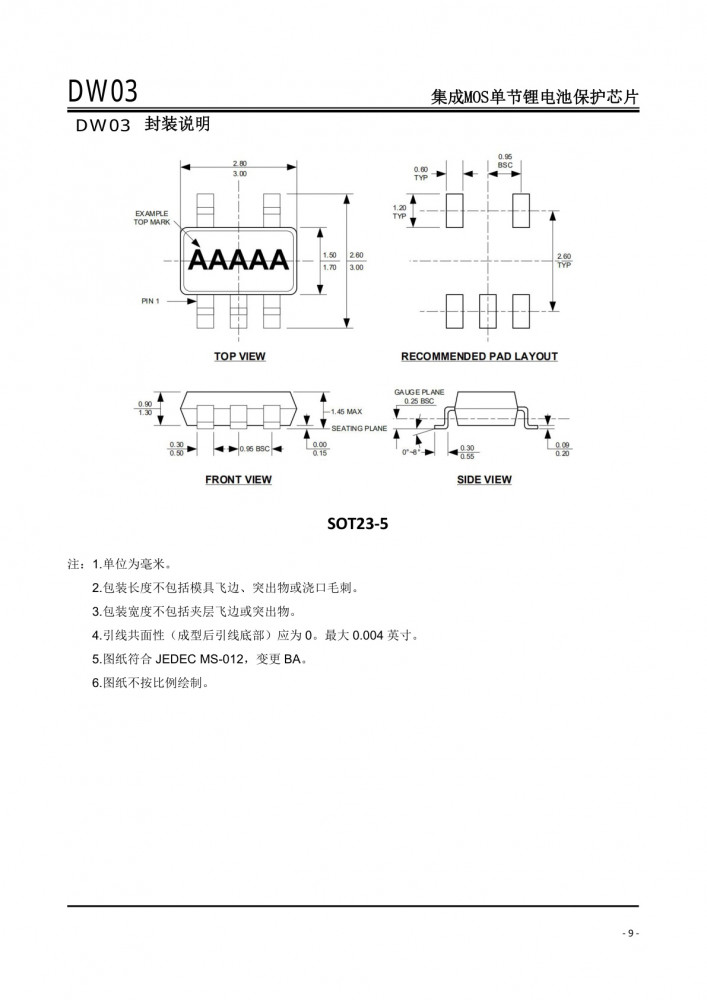 JTDDW03 technical document page 9