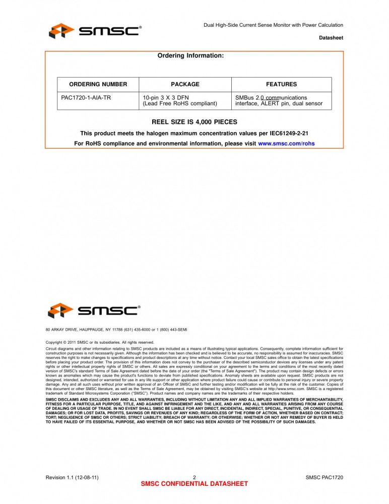 PAC1720 datasheet page 2