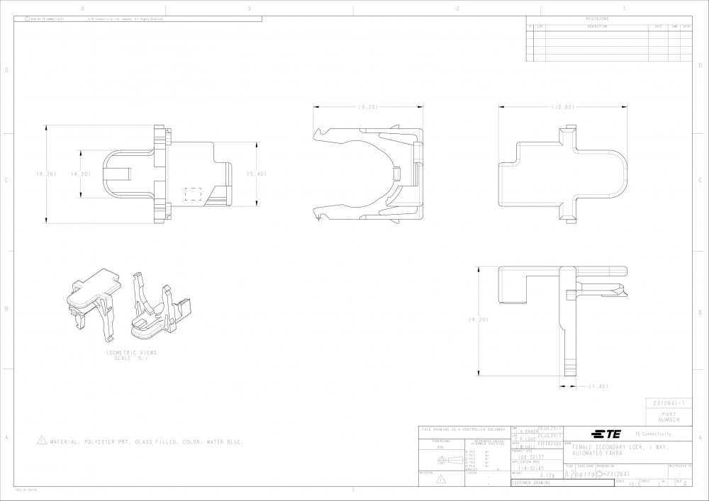TE Connectivity 2312641-1 controlled drawing preview