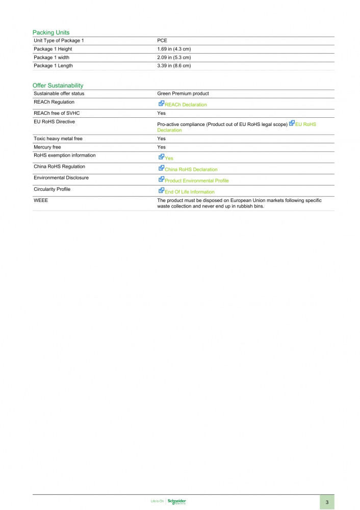 XB5FA4322 technical document page 3