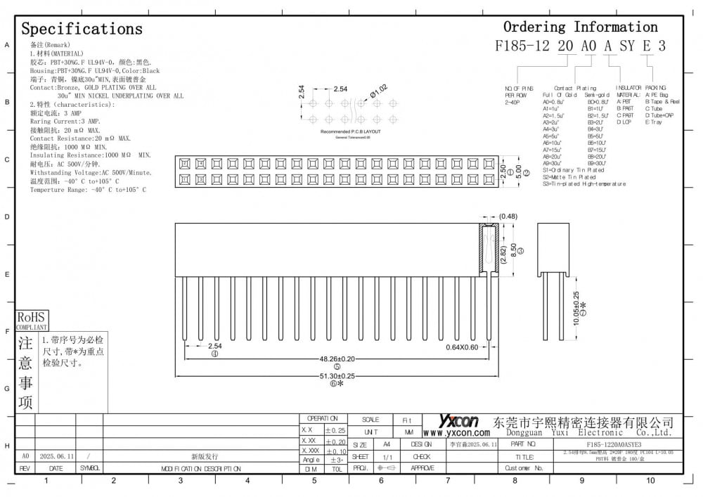 F185-1220A0ASYE3 technical document page