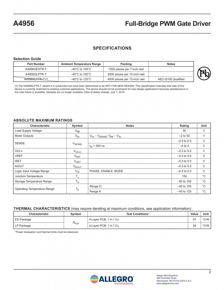 A4956 datasheet page 2
