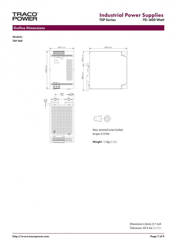 TSP series datasheet page 7