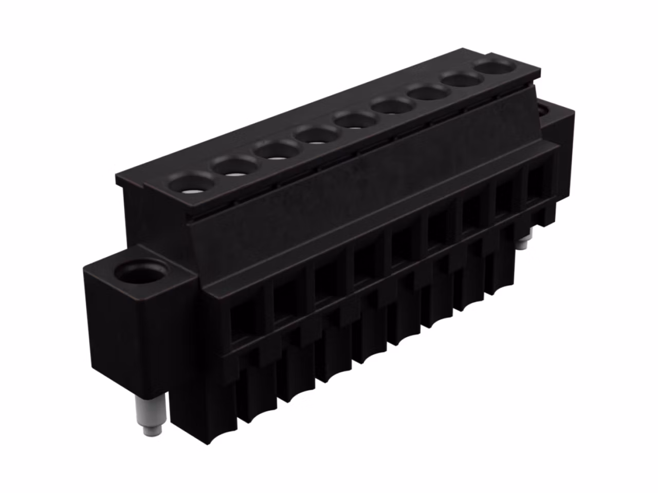 3.81mm Pitch Eurostyle Vertical Plug, with Retention Screws and Reverse Imprinting, Rear Wire Entry, Gold (Au) Plated, Black, 9 Circuits for sale