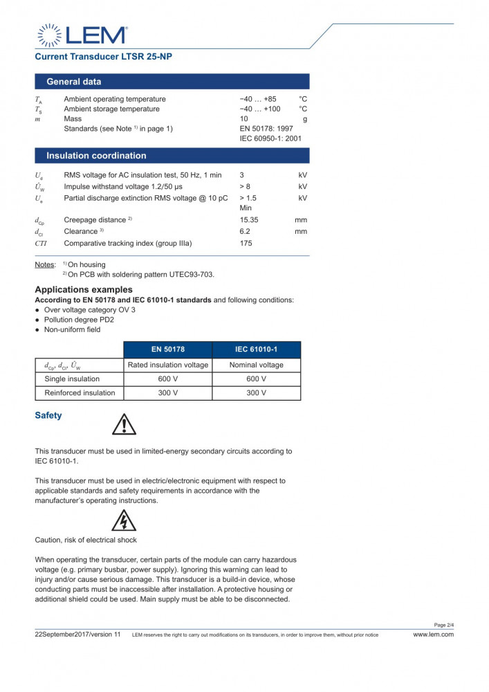 LTSR 25-NP datasheet page 2