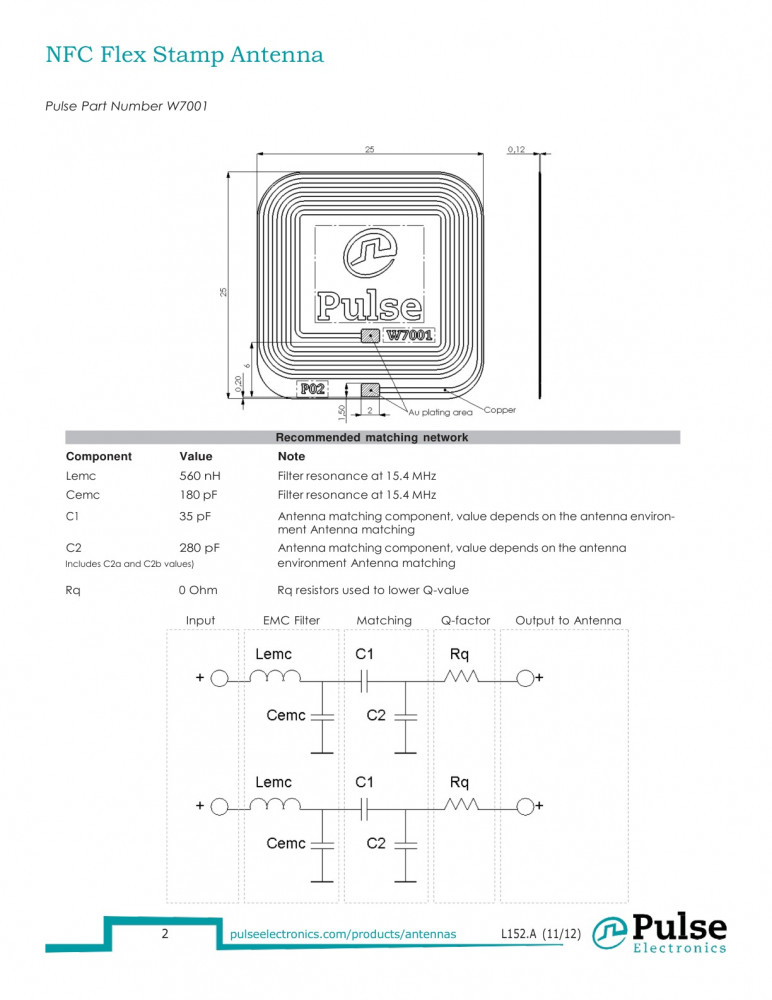 PULSE W7001 technical document page 2