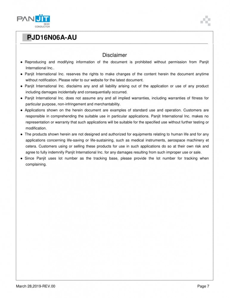 PJD16N06A-AU datasheet page 7