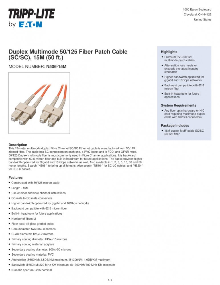 N506-15M technical document page 1