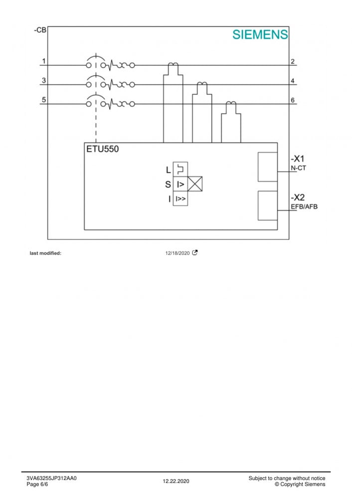SIEMENS 3VA6325-5JP31-2AA0 datasheet page 6