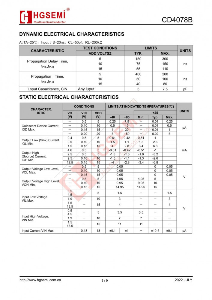 CD4078BM/TR datasheet page 3