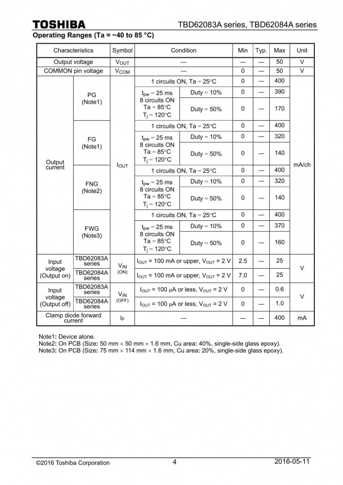 TBD62084A series datasheet page 4
