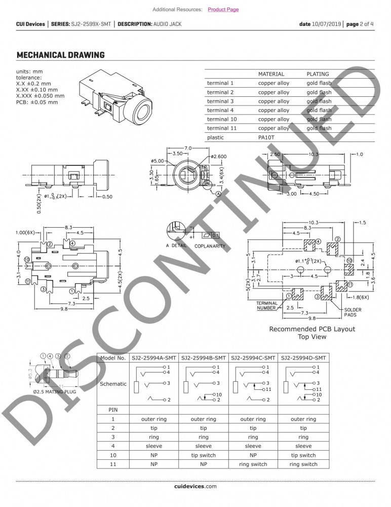 SJ2-25994B-SMT-TR datasheet page 2