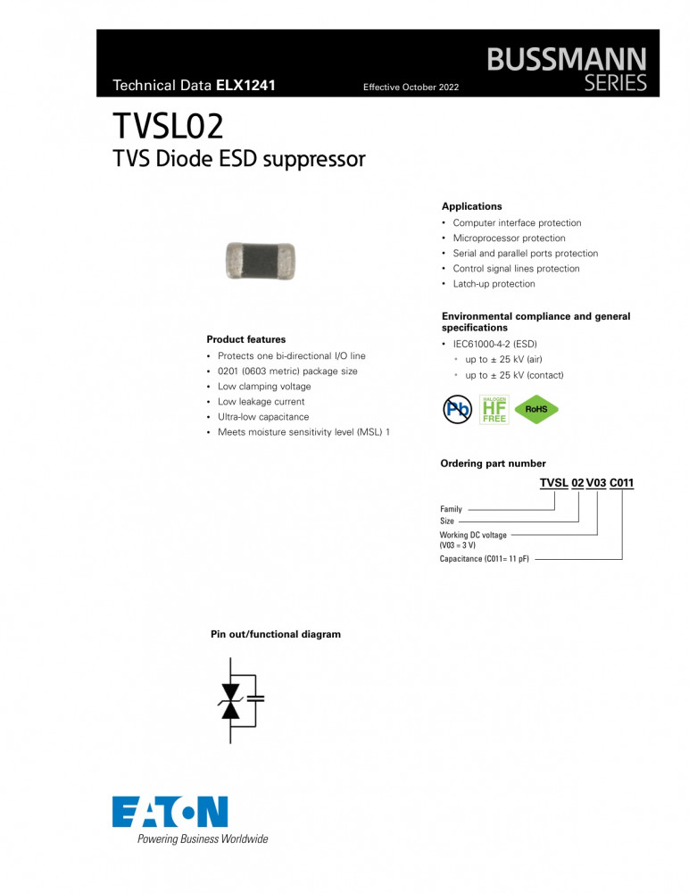 TVSL02 datasheet page 1