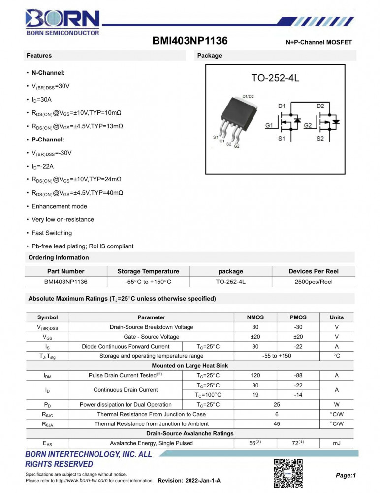 BMI403NP1136 datasheet page 1