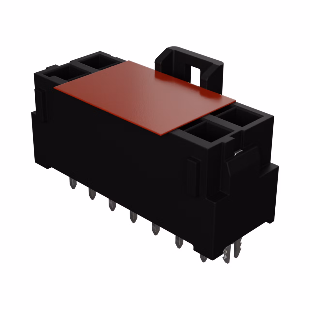 Ultra-Fit Vertical Header, 3.50mm Pitch, Dual Row, 14 Circuits, with Solder Clips, 0.38µm Gold (Au) Plating, Black, Glow-Wire Capable, Embossed Tape on Reel, with Pick-and-Place Tape for sale
