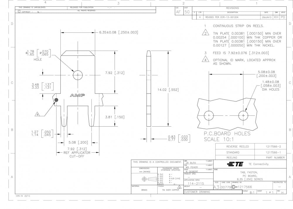 TE Connectivity 1217566-1 drawing preview