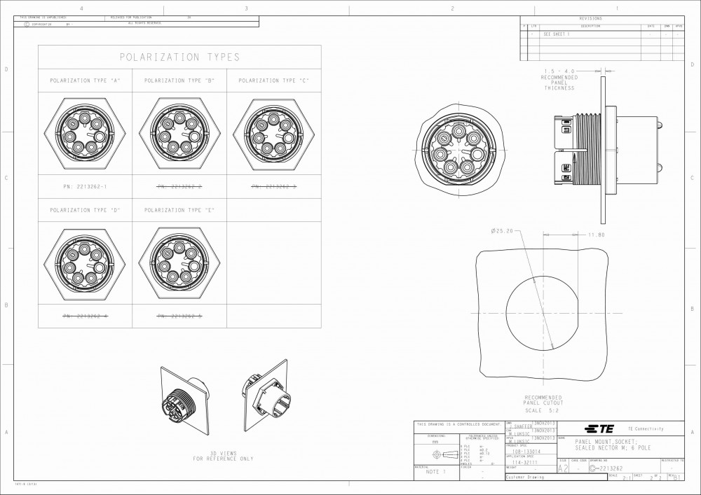 TE Connectivity 2213262-1 technical drawing page 2