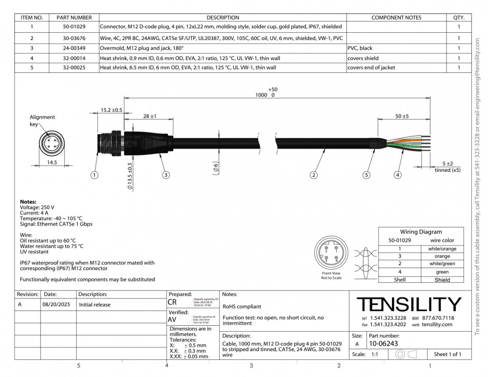 Tensility 10-06243 product drawing preview