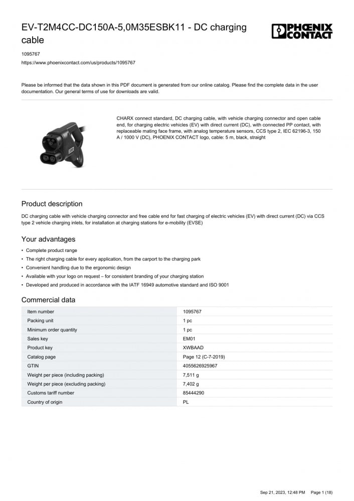 Phoenix Contact 1095767 document page 1