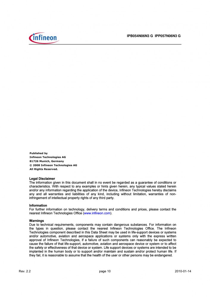 IPB054N06N3 G datasheet page 10